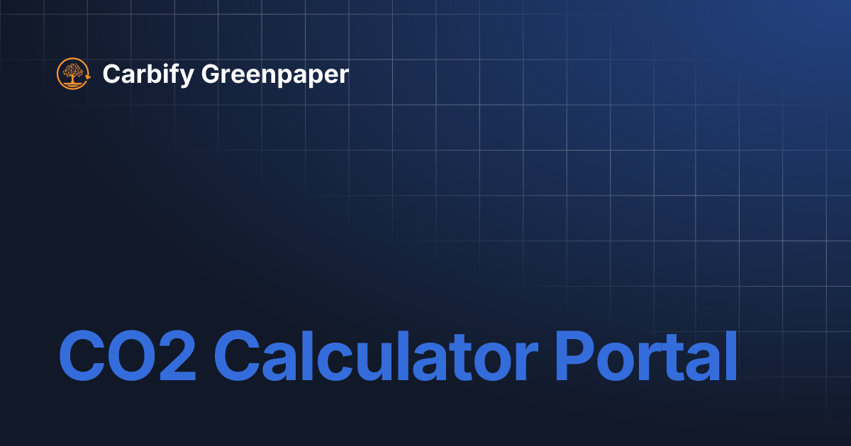 CO2 Calculator Portal | Carbify Greenpaper