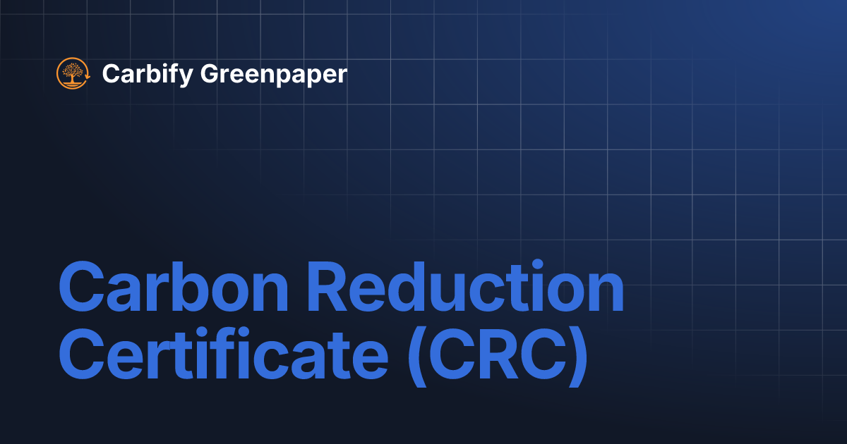 Carbon Reduction Certificate (CRC) | Carbify Greenpaper Carbon Reduction Certificate (CRC) | Carbify Greenpaper